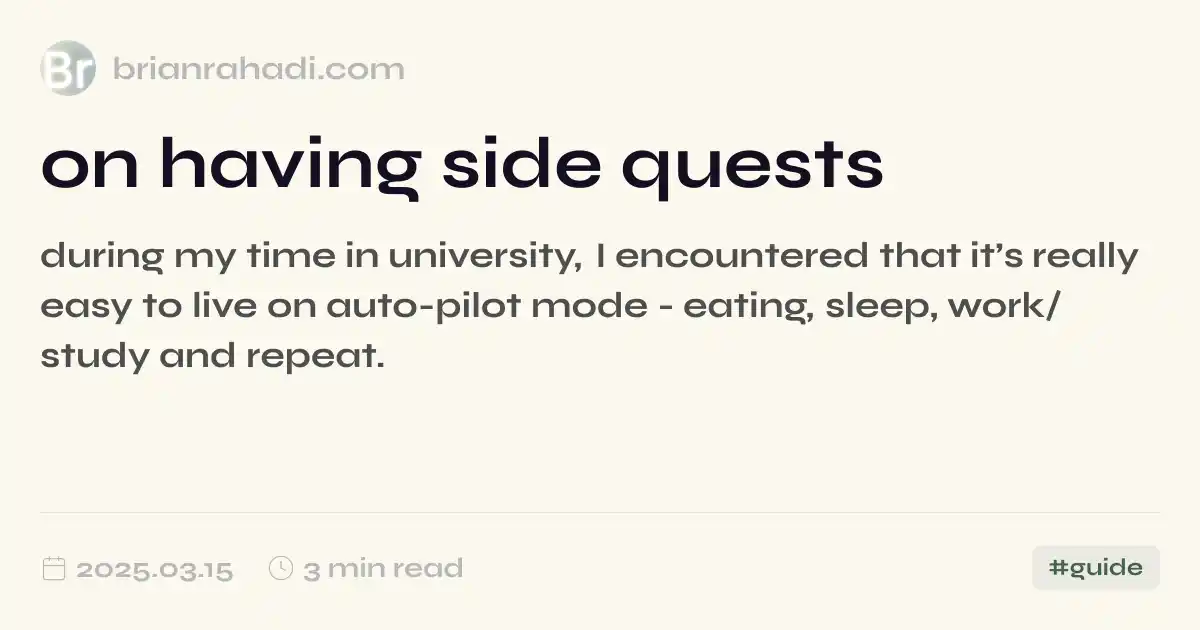 on having side quests